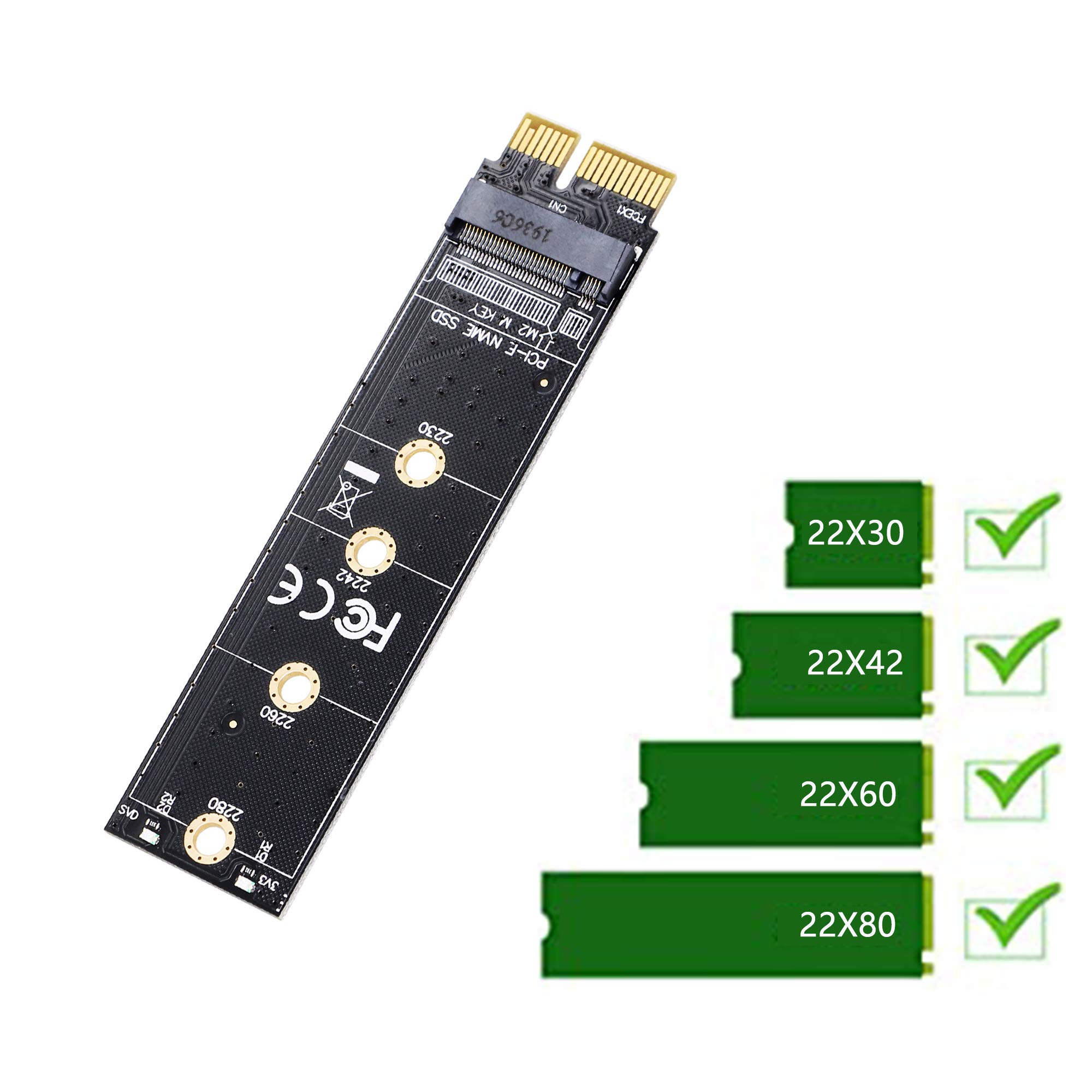 SinLoon PCI E X1 M.2 Adapter M.2(NGFF) M Key SSD to PCI-e X1 Card M.2 NVME to PCI Express Adapter for M.2 SSDs with PCI-E (M-Key) Interface Type