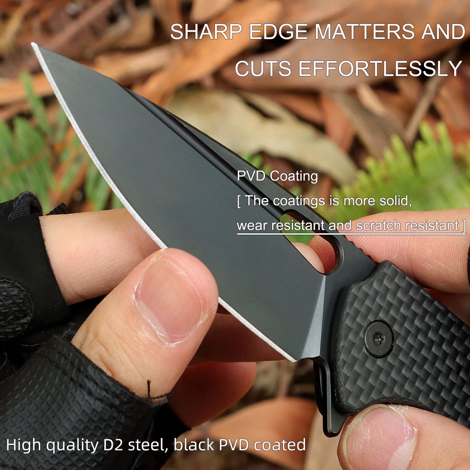 REMETTE Folding Pocket Knife for Men,Flip Assisted Opening,D2 Steel Sharp Blade,Practical G10 Handle,Daily Carry Work Pocket Knives with Clip