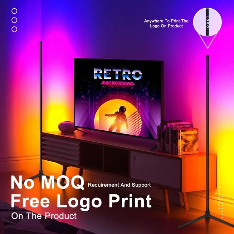 Nordic Decorative Remote Controlled LED Light RGB Tripod Corner Floor Lamp for Living Room