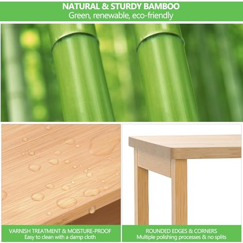 Purbambo Bamboo Bathroom Storage Cabinet with 2 Doors, Bathroom Floor Freestanding Cabinets Organizer for Living Room, Kitchen, Entryway