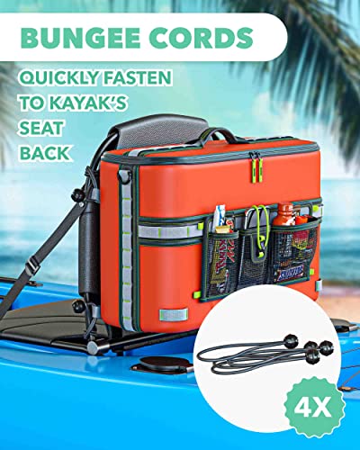Skywin Kayak Cooler Behind Seat - Waterproof Kayak Seat Back Cooler- Compatible with Lawn-Chair Style Seats, Kayak Accessories Stores Drinks and Keeps Them Cool All Day Kayaking (Orange)