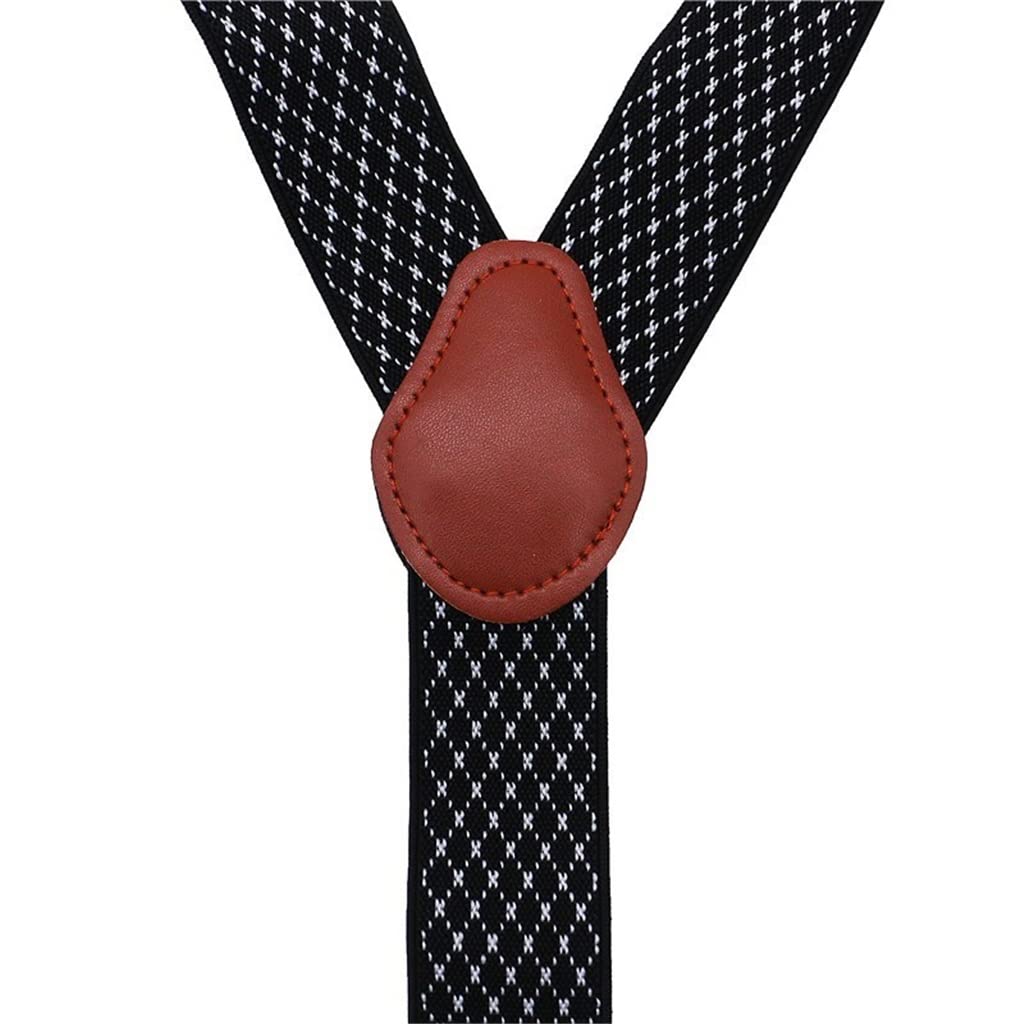 XWWDP 35mm Width Suspenders for Men Leather Button End Elastic Y Back Men Fashion Suspenders Pant Braces Dad Gift (Color : Brown, Size : One Size)