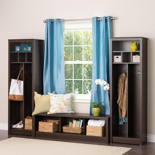 Prepac Space-Saving Entryway Hall Tree, 13Lx23.5Wx72.5H, Espresso