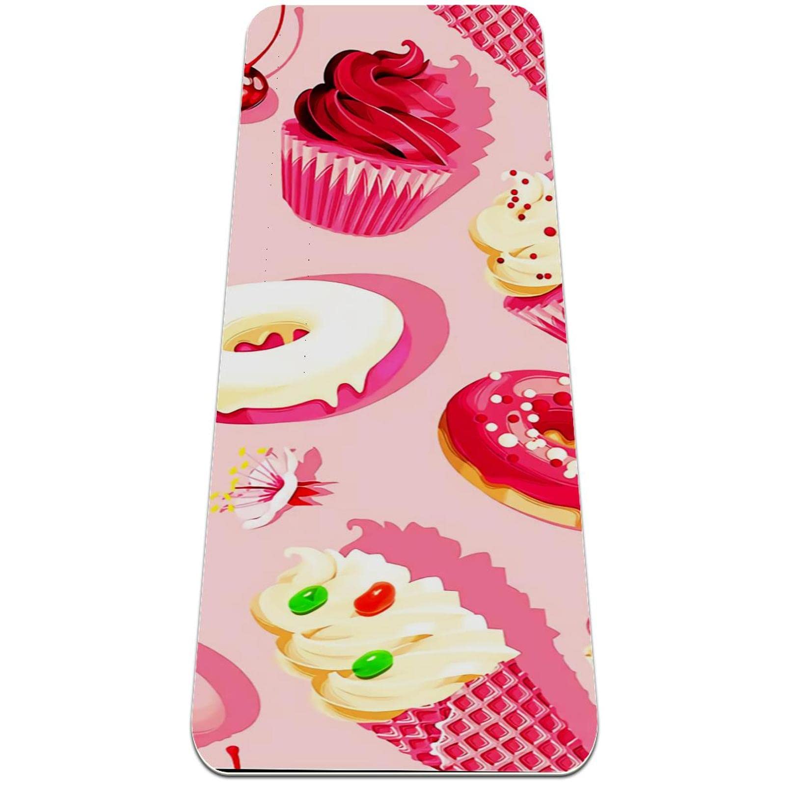 Yoga Mat, Yoga Mats for Home Workout, Workout Mat, Exercise Mats, Pilates Mat, Ice Cream Donut Gourmet