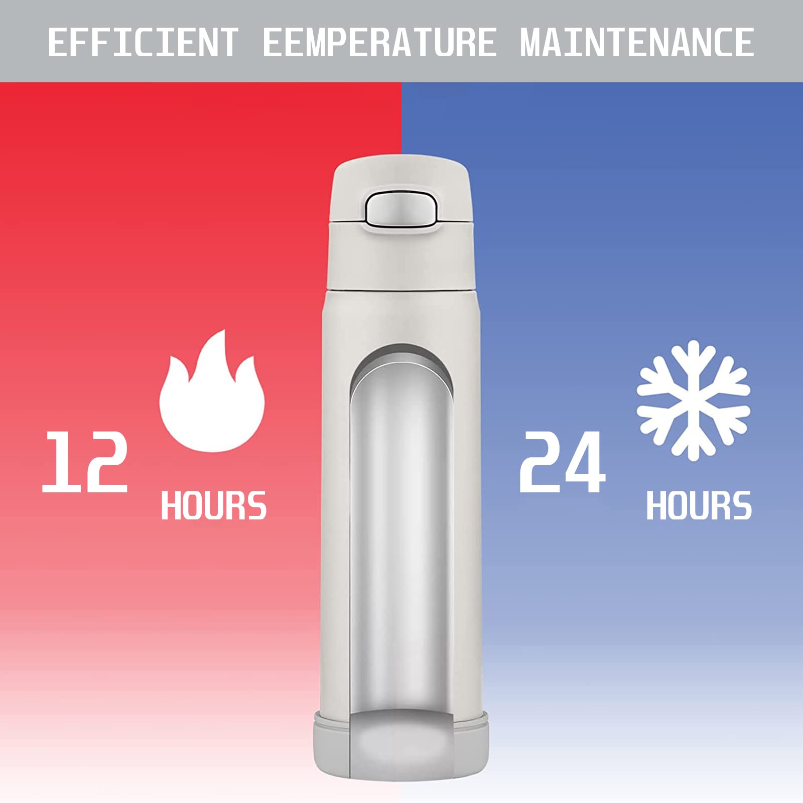 TSURUYA Insulated Water Bottle with Straw, Flip-up Stainless Steel Leakproof BPA-Free 18oz Thermos with Straw
