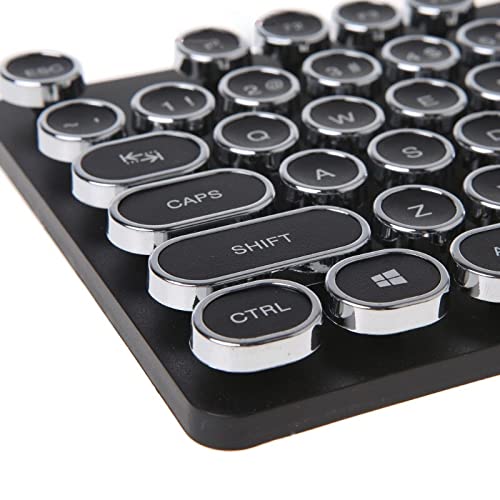 Yindiao Typewriter Keyboard, Mechanical Gaming Keyboard, Aluminium Alloy Body with 104 Keys, Black