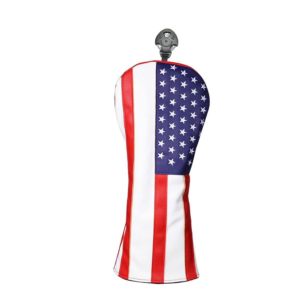 USA Golf Head Covers for Driver & Fairway Woods - Premium Leather Headcovers, Designed to Fit All Woods and Drivers (Fairway Cover)