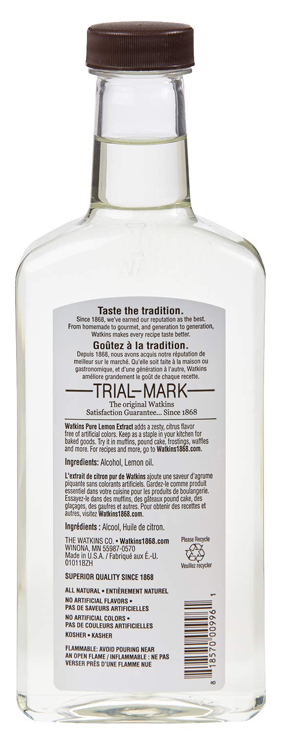 Watkins Pure Lemon Extract, 11 oz. Bottle, 1 Count (Packaging May Vary)