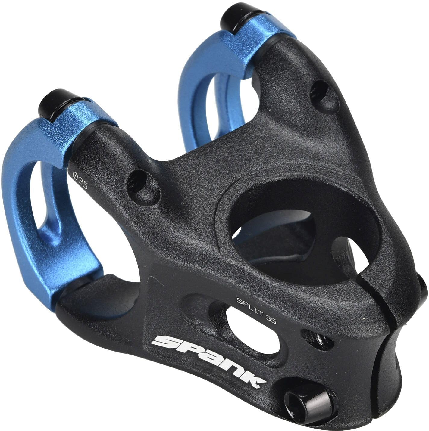 Spank Split 35 Enduro Trail Shotpeen Anodized Bicycle Stem, Universal Fit, Cycling Stem, Mountain Bike Stem, Bar Clamp, Shotpeen Anodized Stem, CNC-optimised (40mm,Blue)