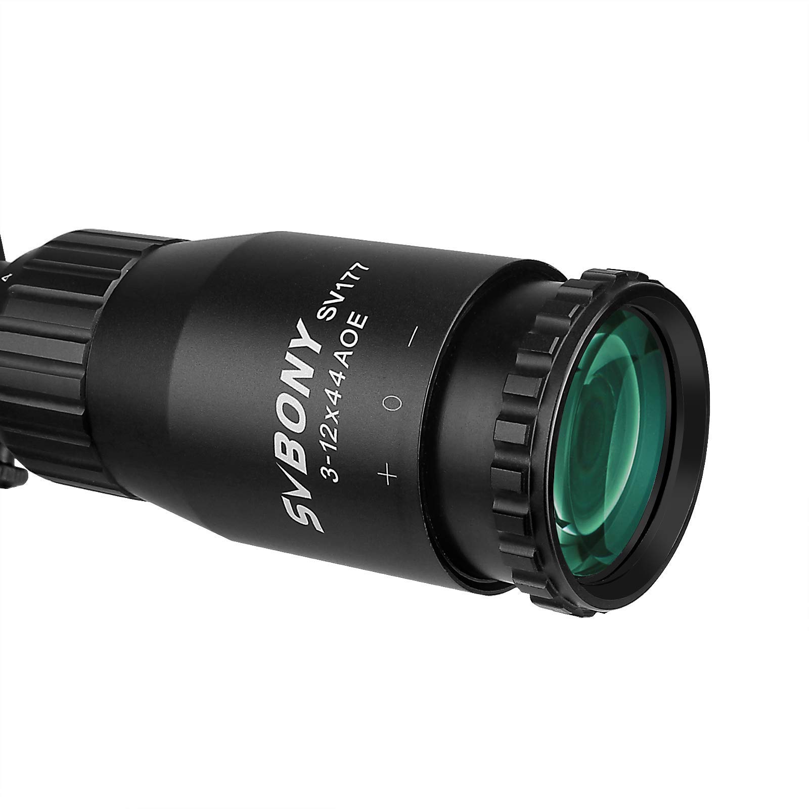 SVBONY SV177 Hunting Rifle Scope 3-12x44, Rifle Scopes for Long Range Shooting, with Front AO Adjustment, Illuminated Mil-dot Reticle Rifle Scope, with 3 Inches Sunshade