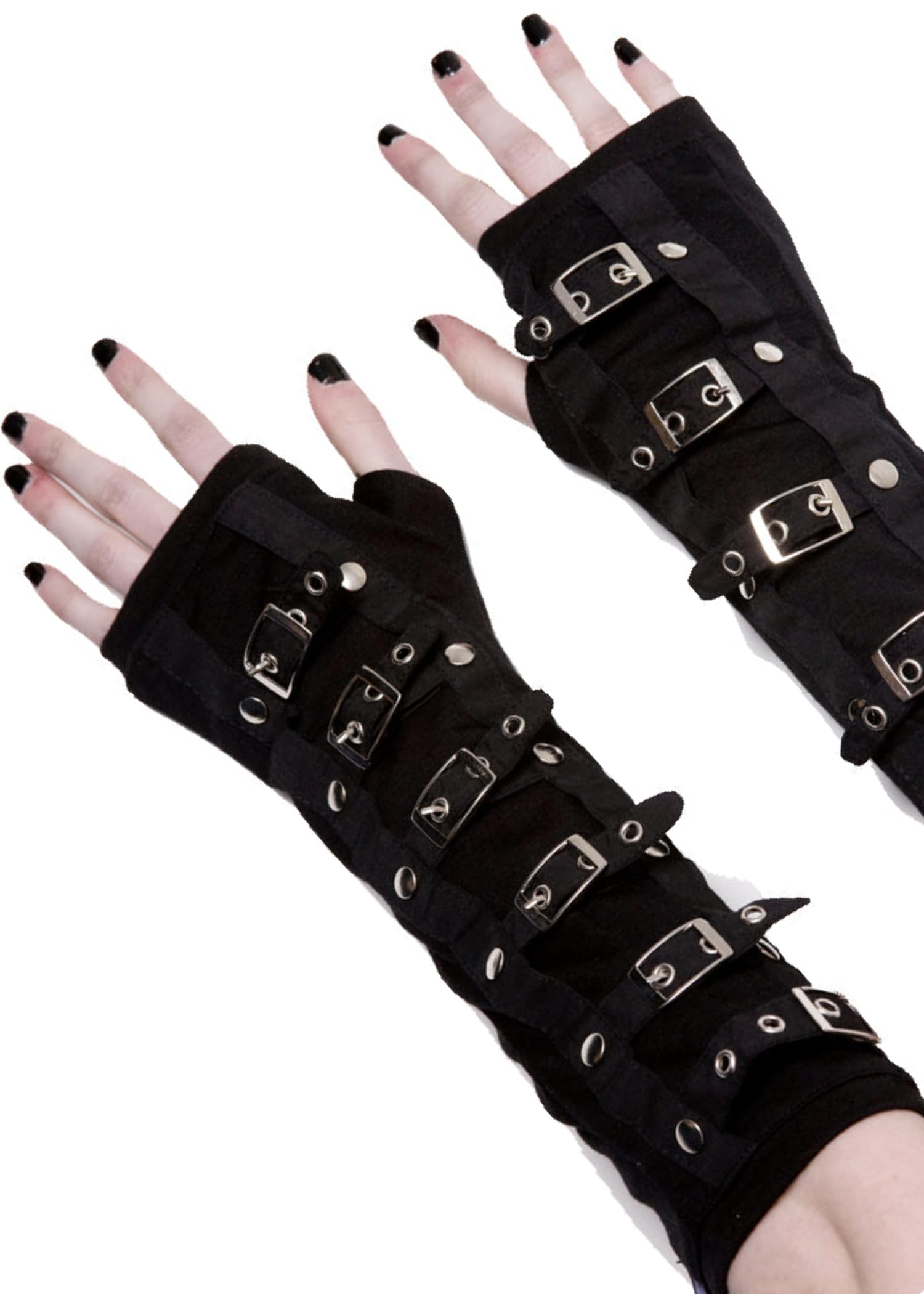 Pretty Attitude Goth Arm Warmers Buckle Armwarmer Gothic Gloves Emo Accessories