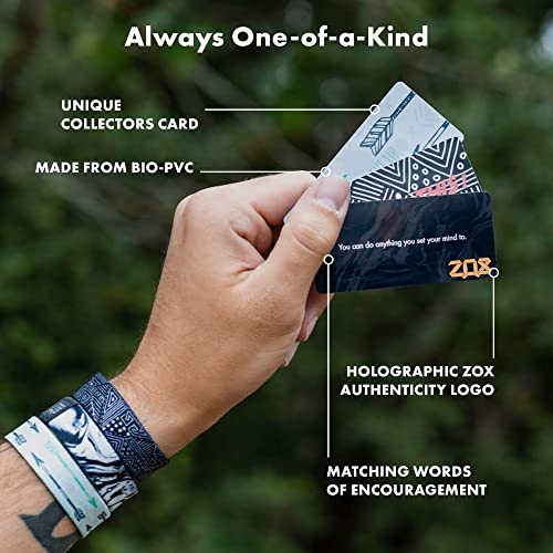 ZOX Bracelets β Just Breathe | Stretchy Elastic Band with Motivational Affirmations and Beautiful Artwork, Great Gift for Men, Women, and Kids (Medium)