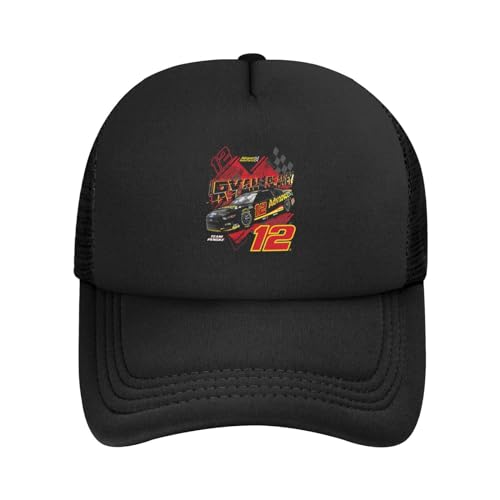 Ryan Blaney 12 Men's Adjustable Mesh Back Cap Curved Bill Snapback Mesh Baseball Cap Breathable Sun Hat