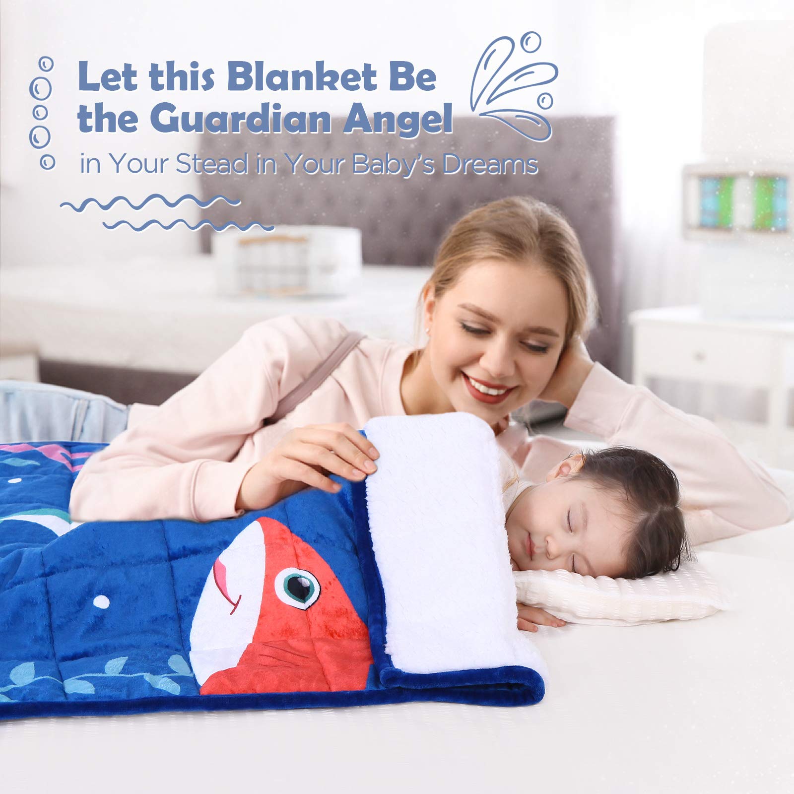 Topblan Weighted Blanket 3lbs for Kids, Sherpa Fleece Blanket Featuring Whimsical Patterns, Calming Blanket to Help with Peaceful Sleep, 36 x 48 inches - Purple Unicorn