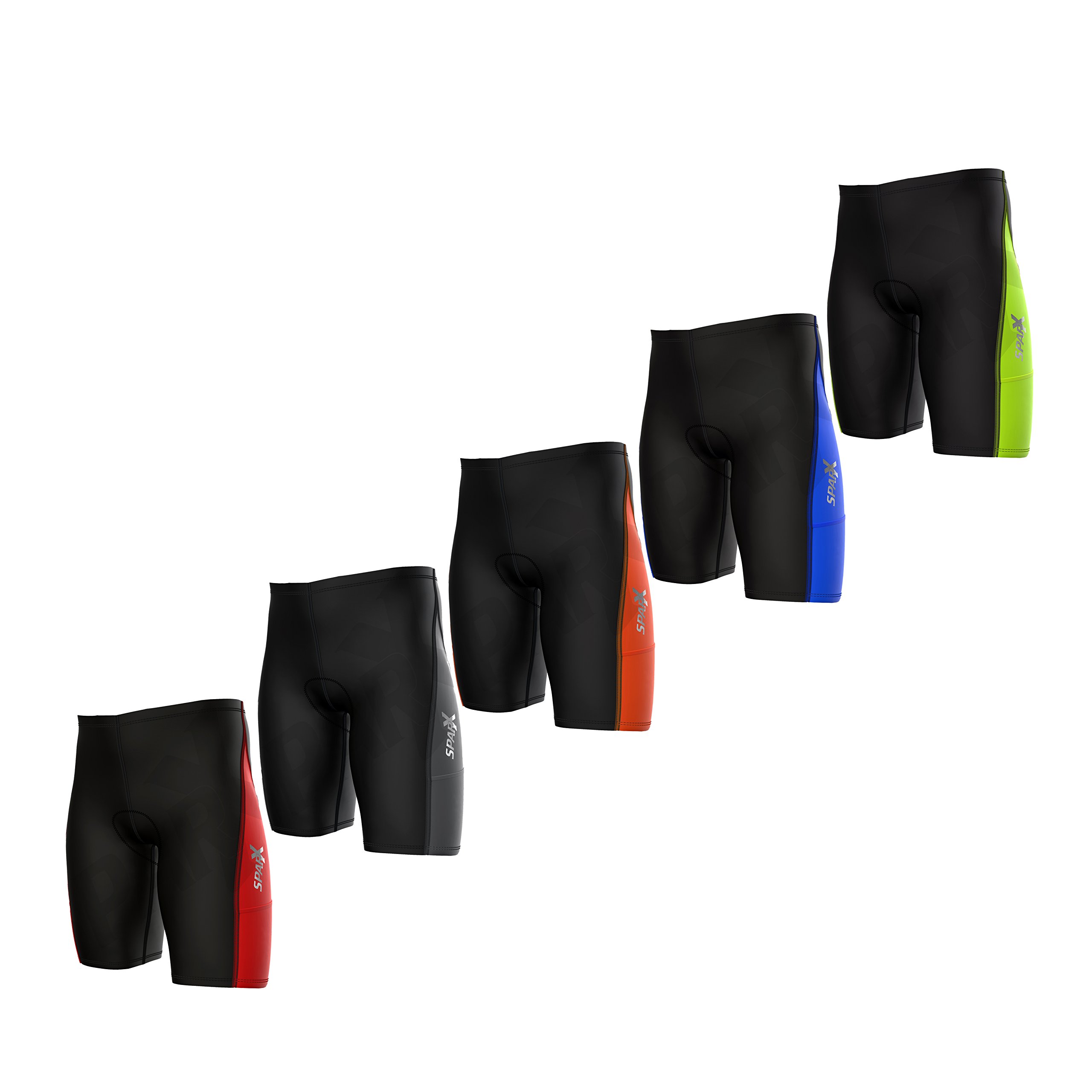 Sparx Men`s Perform 2.0 Triathlon Shorts 9" Tri Short | 2 Easy Reach Pockets | Swim-Bike-Run (Medium, Bright Orange)