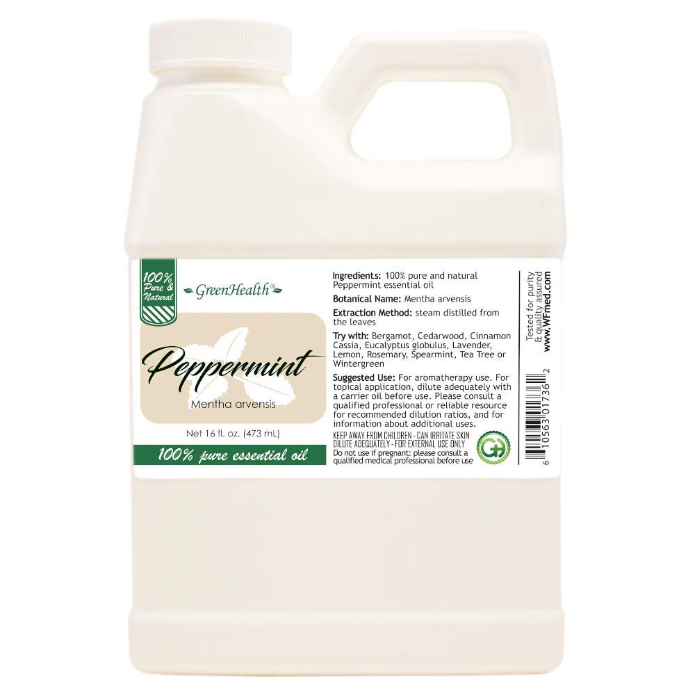 Peppermint 100% Pure Therapeutic Grade Essential Oil-16 fl oz, Perfect for Aromatherapy Diffusers, Candle Making, Soap Making
