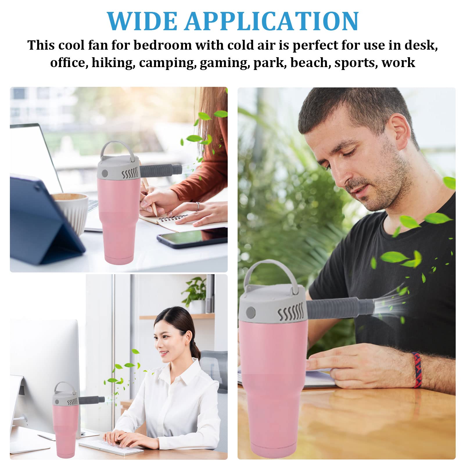 Yuecoom Personal Air Cooler, Portable Handheld Vacuum Insulated Cold Air Powered Refrigeration Straight Cup Personal Cooling Portable Aircon Mobile Cool Down System