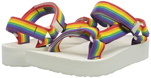 Teva womens Midform Universal Wedge Sandal, Rainbow/Black, 8 US