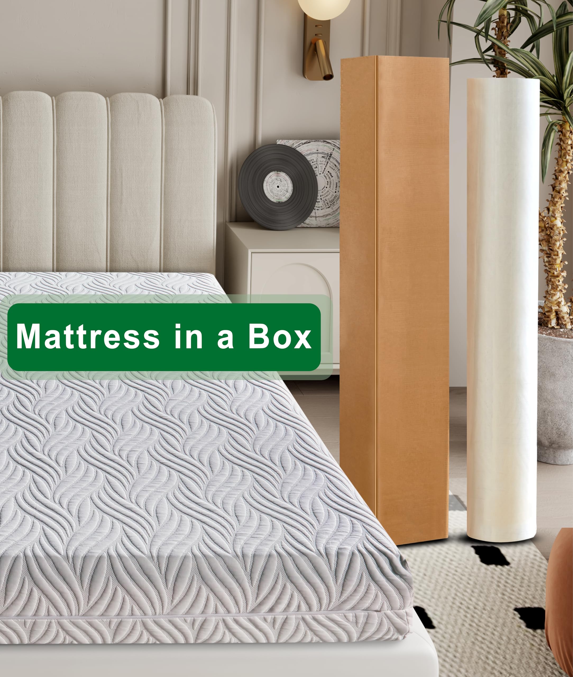 PMIXO Gel Memory Foam Mattress,8 Inch King Size Medium-Firm Mattress with CertiPUR-US Certified,Medium-Plush,No Formaldehyde and Fiberglass Free