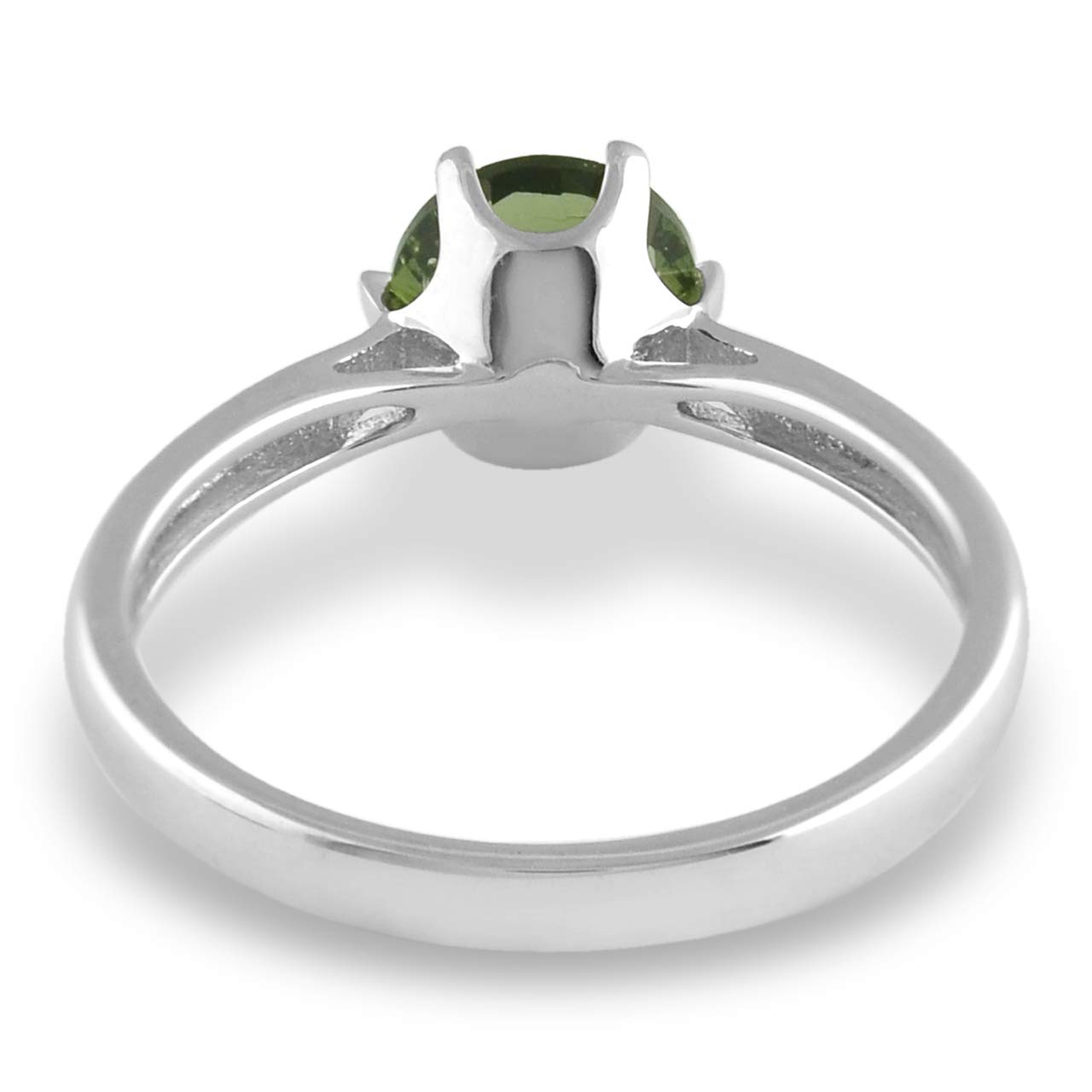 Starborn Sterling Silver Classic Style Faceted Moldavite Ring