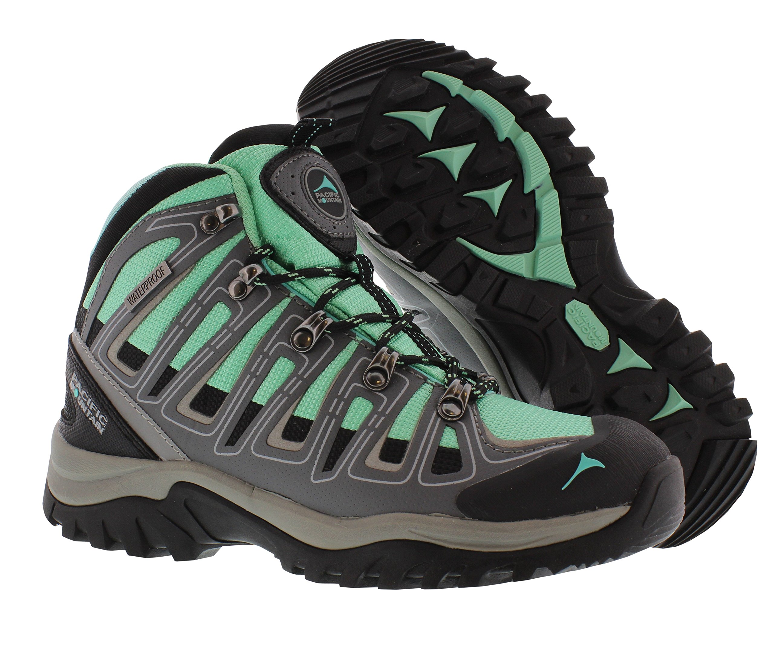 Pacific Mountain Incline Womens Waterproof Hiking Backpacking Size 9, Color: Black, Grey, Turquoise