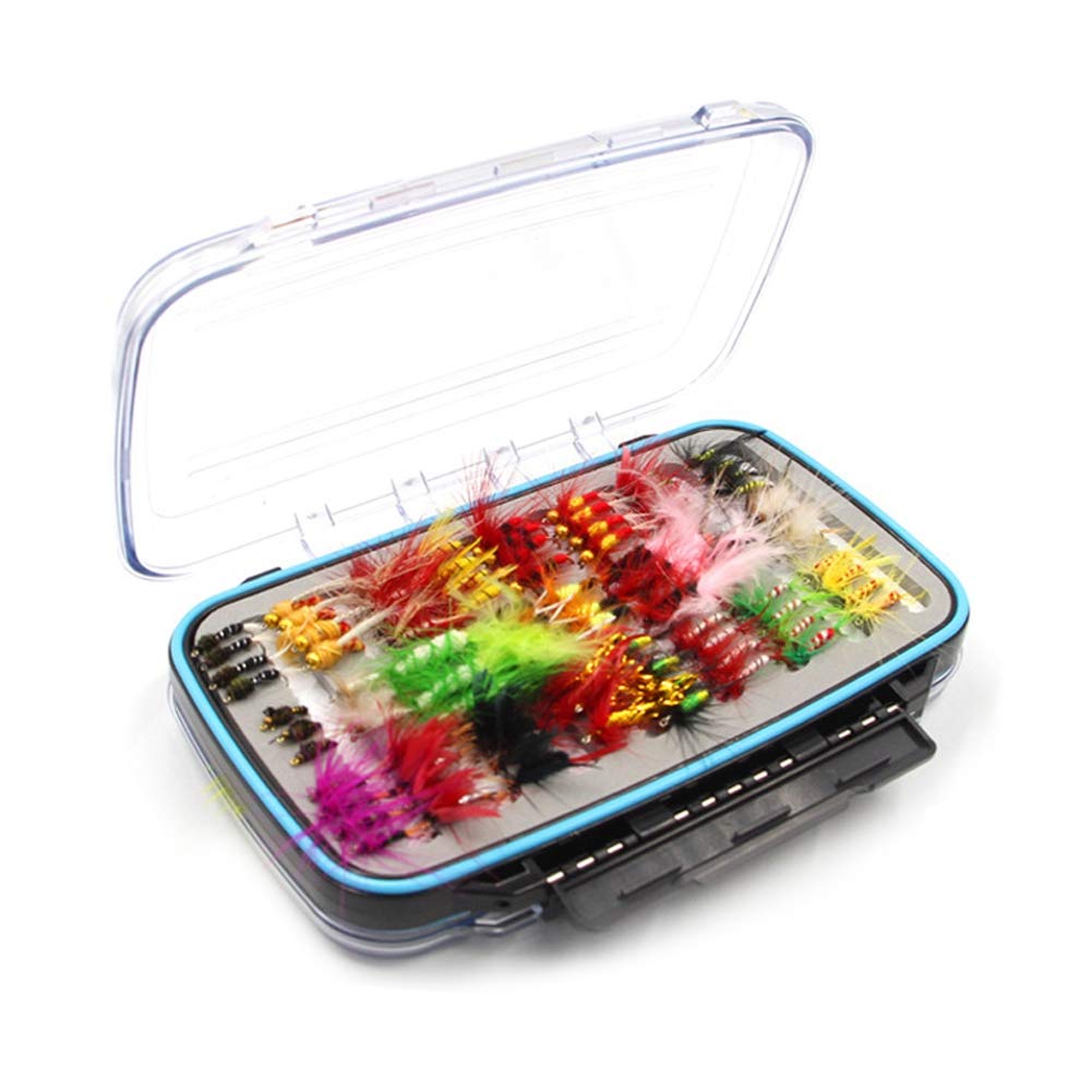 Yeuipea Fishing Box, Double-Sided Lure Bait Fly Fishing Box Plastic Fish Hook Storage Containers Accessory(A)