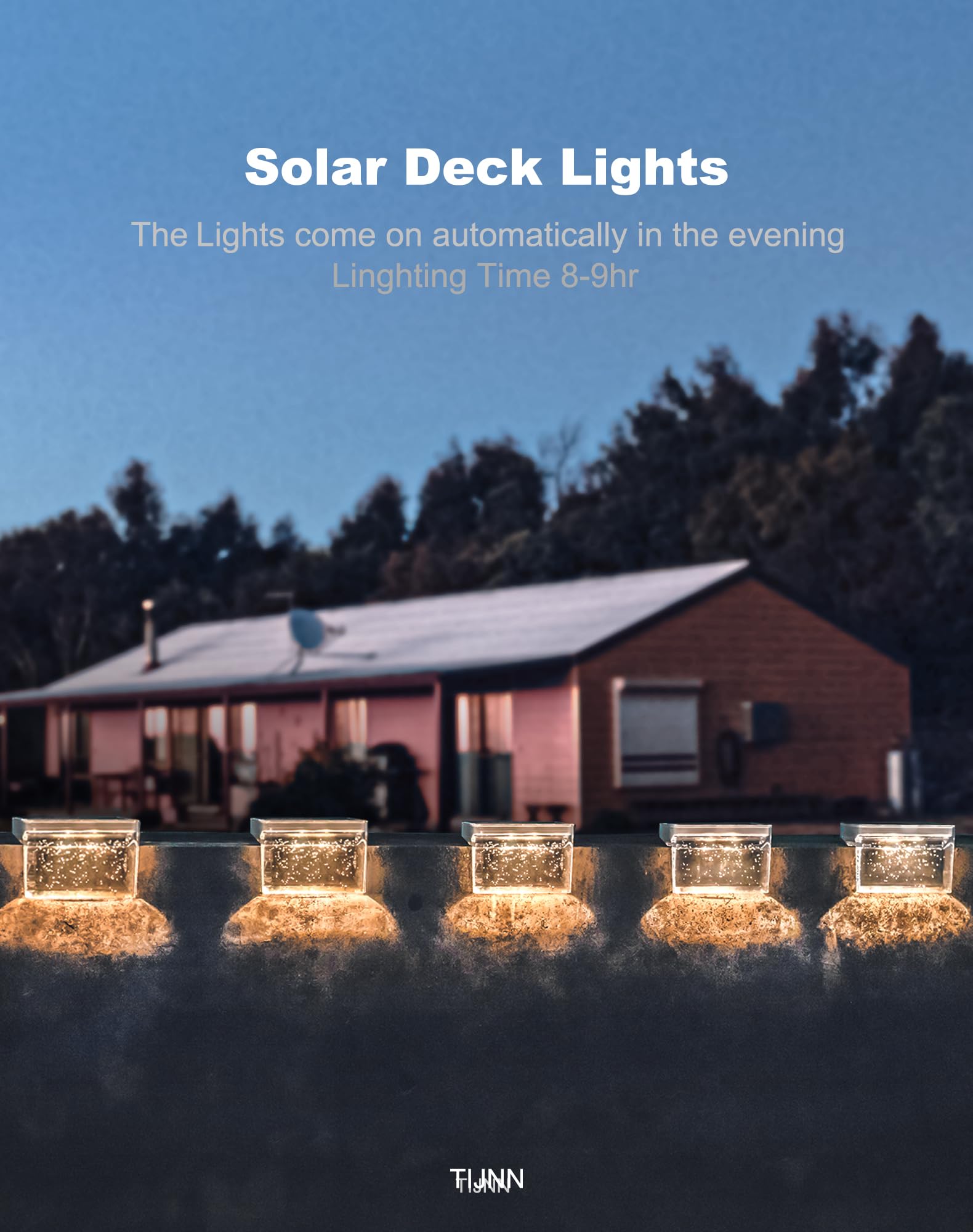 TIJNN Solar Deck Lights, Outdoor Lighting Backyard Decoration Outdoor Deck Light, Garden Post Fence Step Light- 12 Pack