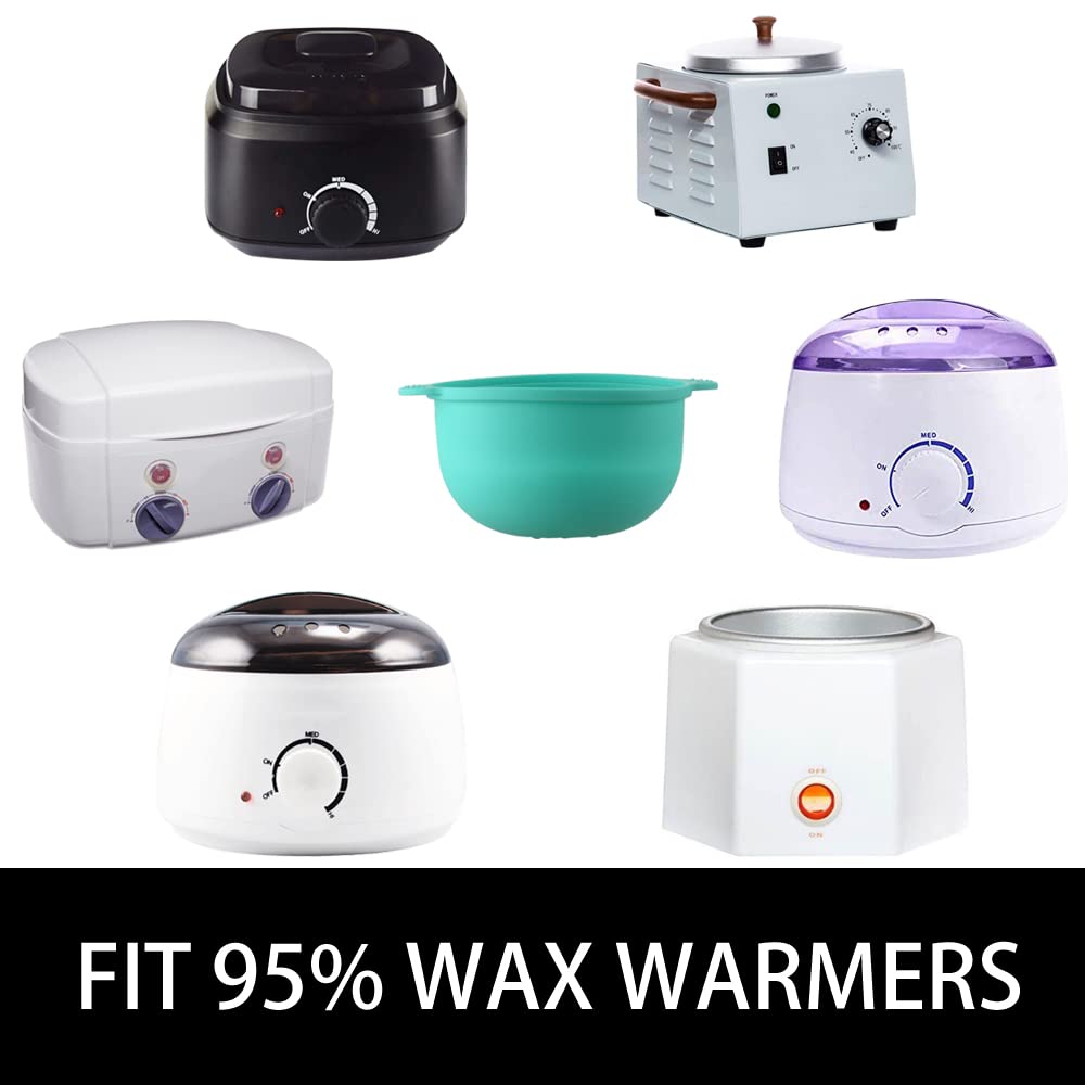 Replacement Wax Pot for Wax Warmer, Non-stick Wax Bowl and Spatulas Set, Reusable & Removable Wax Pots and Scraper for All Kinds of 500ml Wax Heater Machine.