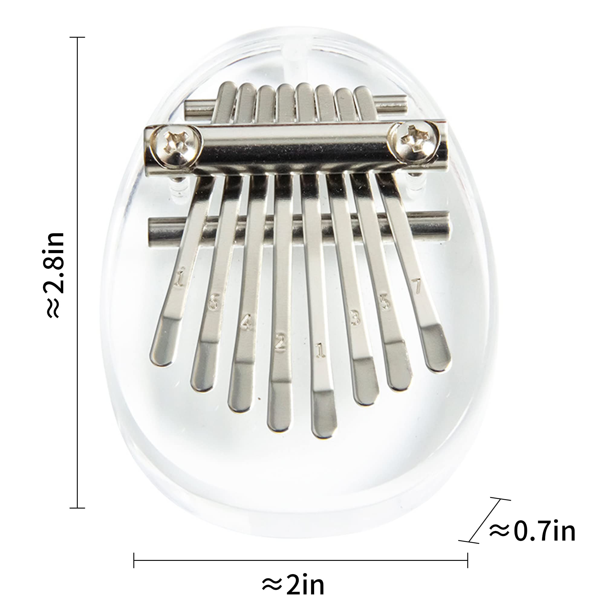 Water Drop Thumb Piano, Transparent 8 Tone Mini Thumb Piano Finger Practice Tool Music Accessories, Acrylic Stress Relief Tool, Kids Adult Beginner Gift