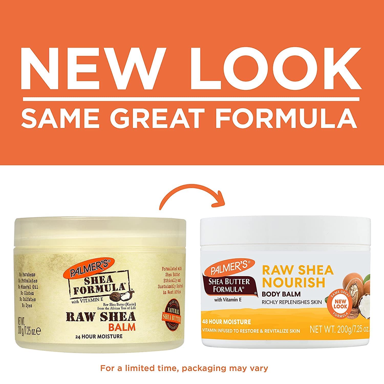 Palmers Raw Shea Nourish Body Balm 7.25 Ounce Jar (Pack of 2)
