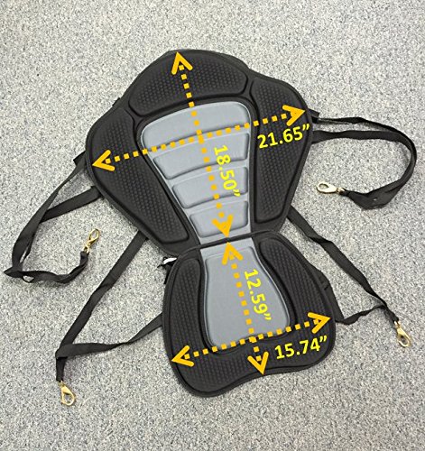 Pactrade Marine Adjustable Padded Deluxe Kayak Seat with Detachable Back Backpack/Bag Canoe Backrest