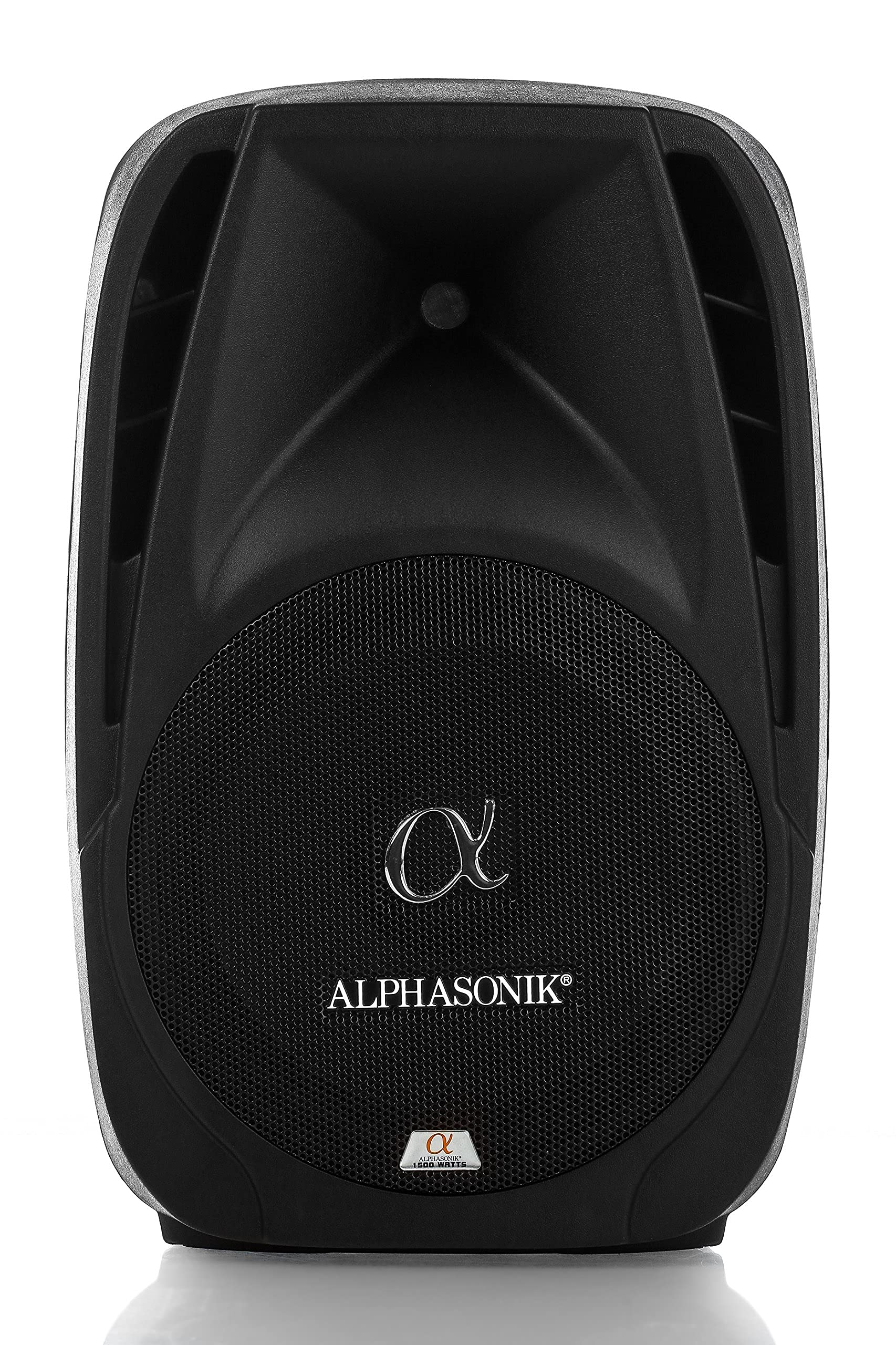 Pair Alphasonik All-in-one 12" Powered 1500W PRO DJ Amplified Loud Speakers with Bluetooth USB SD Card AUX MP3 FM Radio PA System LED Lights Karaoke Mic Guitar Amp 2 Tripod Stands Cable and Microphone