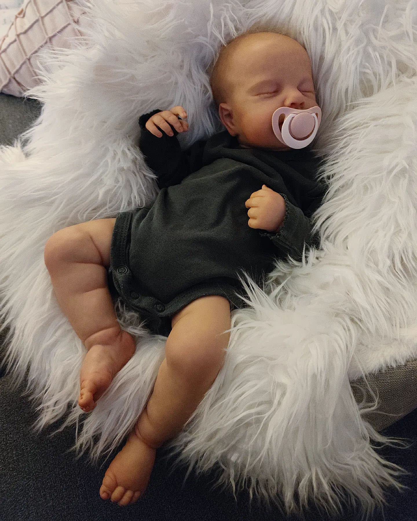 Zero Pam Sleeping Reborn Baby Doll Boy 20 Inch Lifelike Silicone Toddler Dolls Realistic Newborn Doll Eyes Closed Soft Body Visible Veins Handcrafted