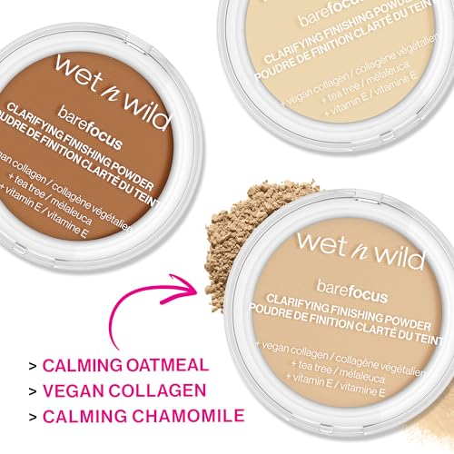 Wet n Wild Bare Focus Clarifying Finishing Powder | Matte | Pressed Setting Powder Tan-Dark