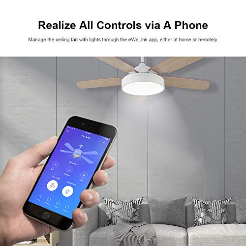 SONOFF iFan03 WiFi Ceiling Fan Light Controller, APP Control&Remote Control, Compatible with Alexa & Google Home Assistant, No Hub Required(2.4G WiFi) (iFan03)