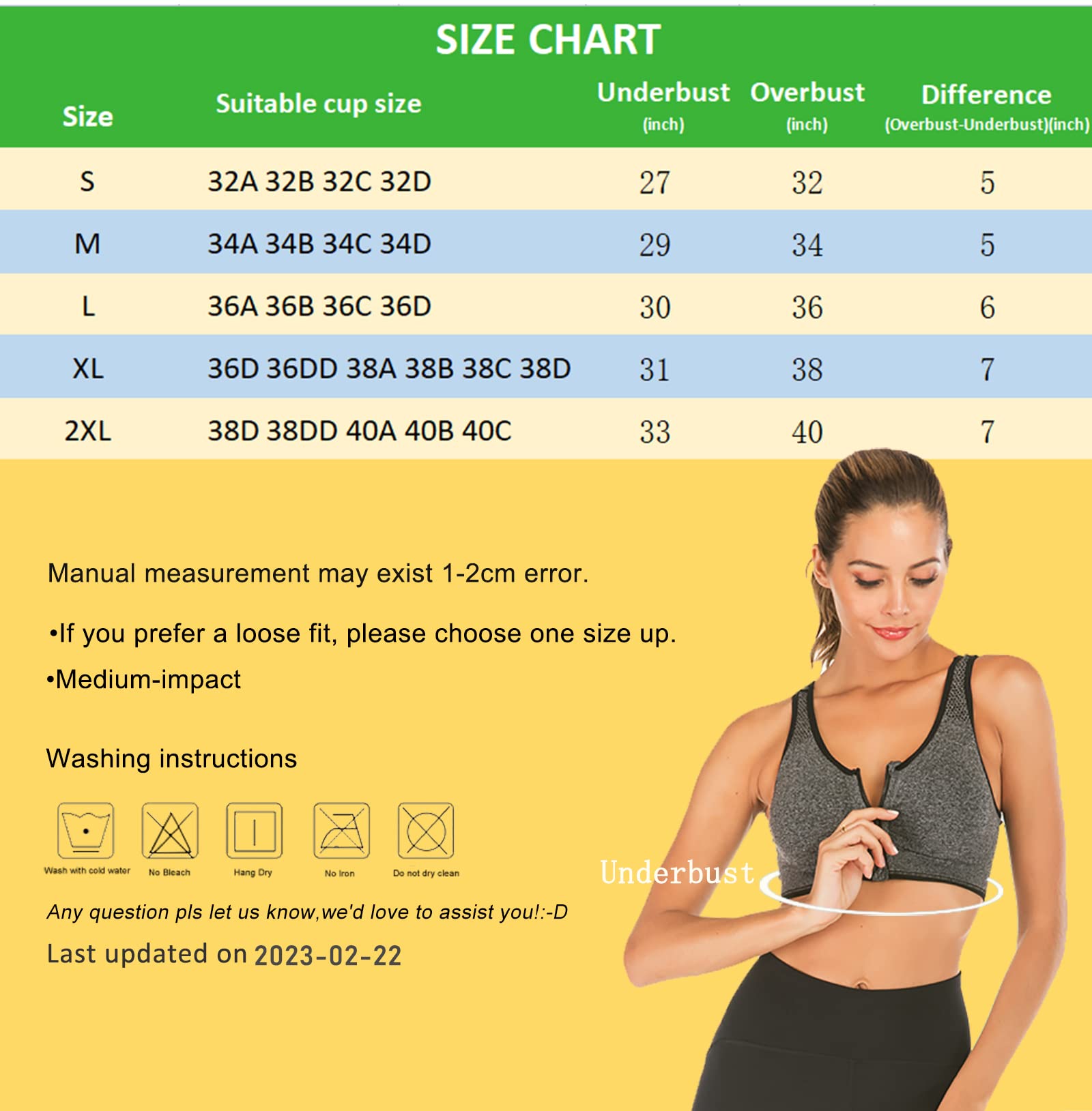 YEYELE Medium Support and Removable Pad Tank Top Racerback Post Surgery Sports Bras for Women