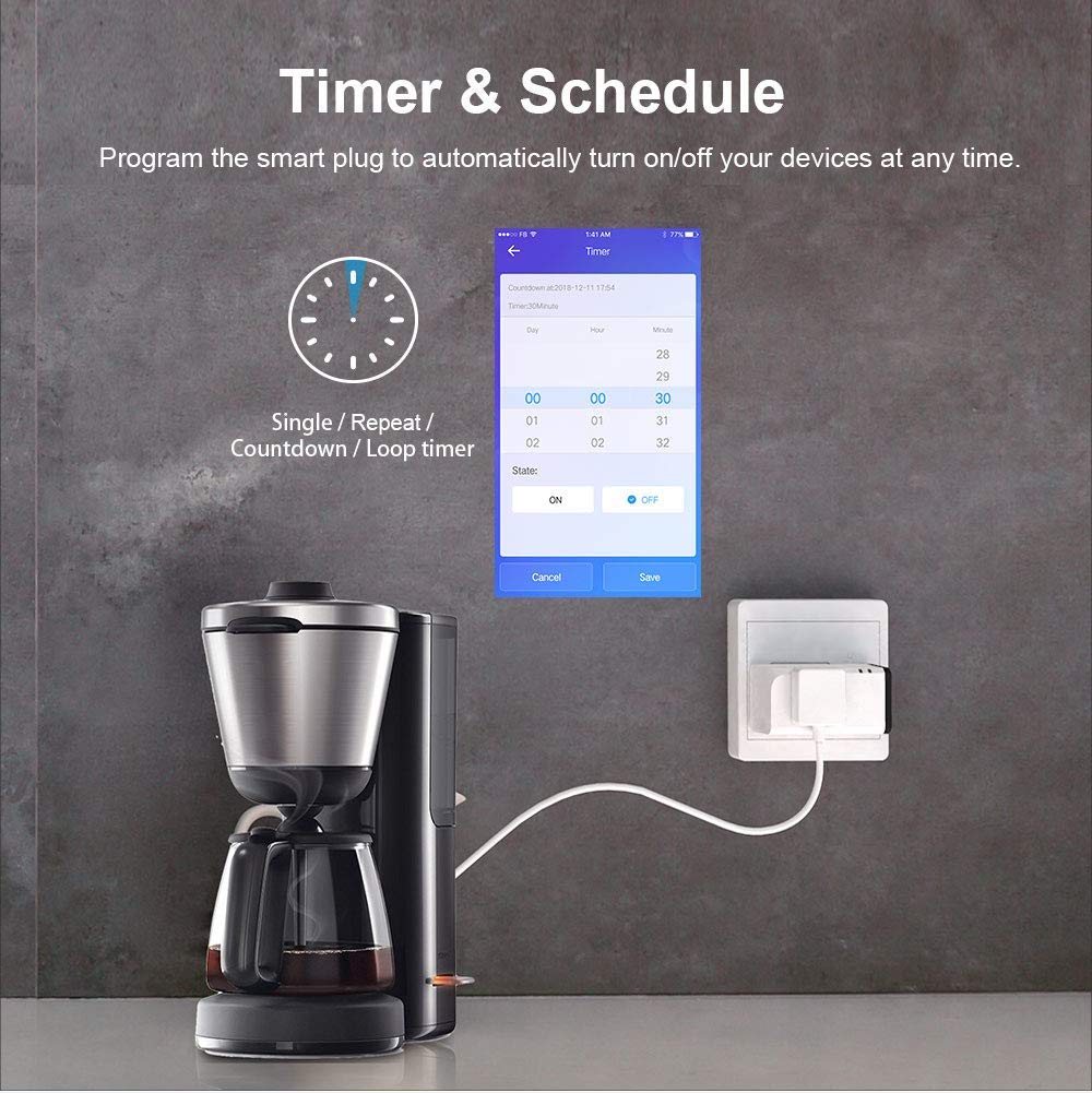 SONOFF S31 Lite 15A WiFi Smart Plug ETL Certified, Smart Outlet Socket, Works with Alexa & Google Home Assistant, IFTTT Supporting, No Hub Required, 2.4 Ghz WiFi Only 1-Pack