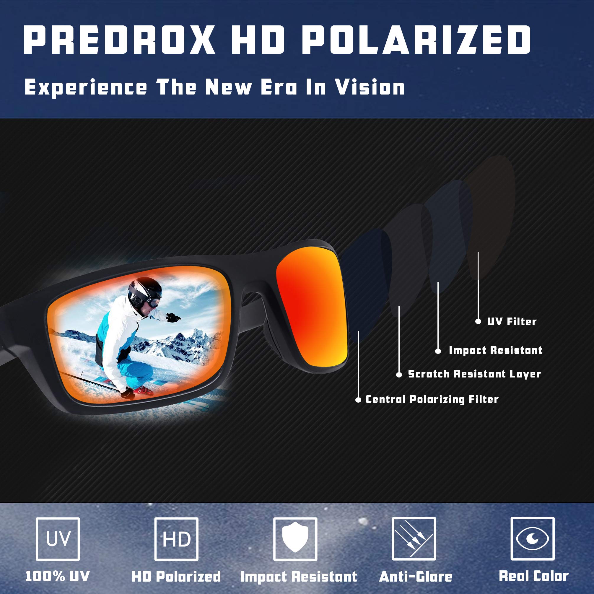 Predrox 4 Pieces Lenses Replacement for Oakley Si Ballistic M Frame 2.0 Sunglass Polarized - Dark Black & Silver Mirror & Blue Mirror & Red Mirror