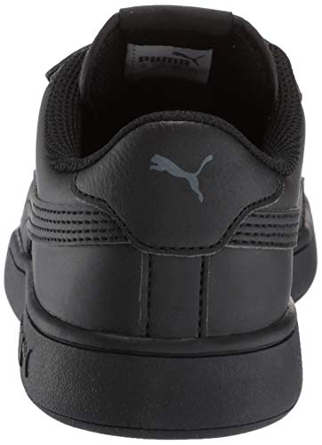 PUMA baby girls Smash V2 Hook and Loop Sneaker, Black, 1 Little Kid US