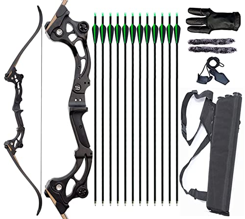 Vogbel 64" Bow and Arrow for Adults Archery Recurve Bow Takedown Survival Bow Archery Set Hunting Longbow Metal Riser Right Hand for Target Shooting Practice(45lb)