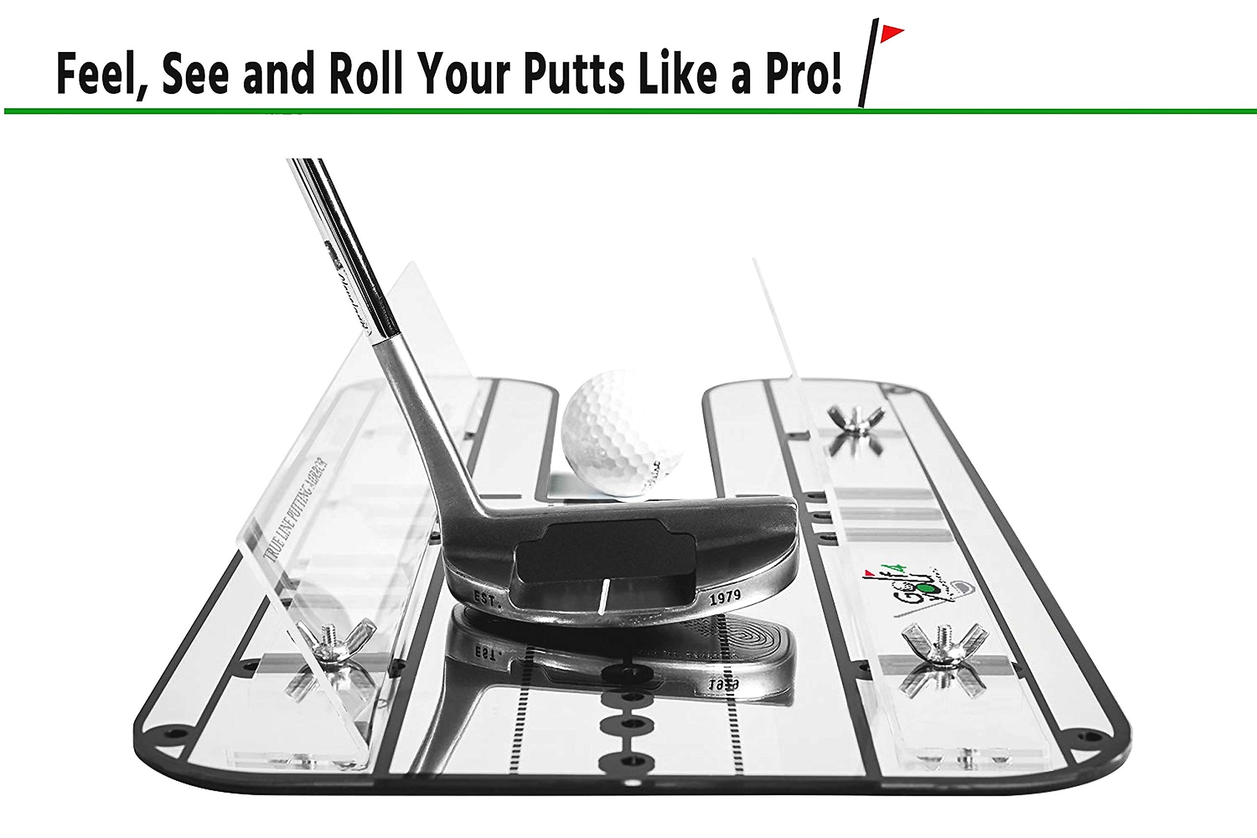 Premium Golf Alignment Mirror - All in One Value Pack Golf Putting Practice Aids to Improve All Aspects of Your Short Game
