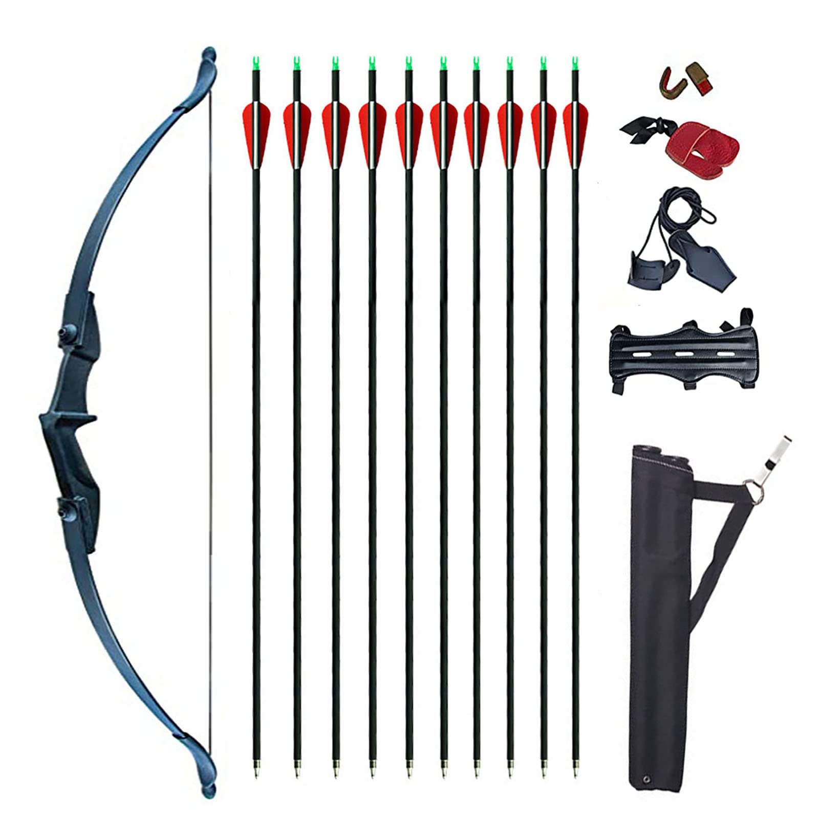 Vogbel Recurve Bow and Arrows Set for Adults 30lb 40lb Archery Bow Kit 53" Takedown Bow Suit Left and Right Hand Shooters Shooting Practice