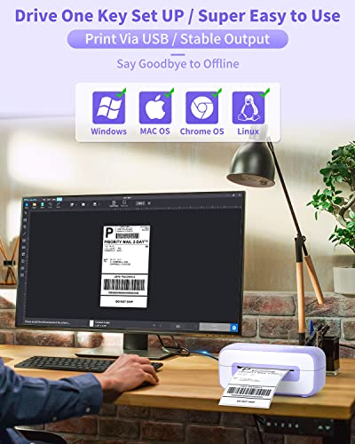 Phomemo 4x6 Shipping Label Printer for Small Business - High Speed Thermal Label Maker Work with Windows,Mac,Linux&Chrome OS, Direct Thermal Printer Support Shipping, Barcode, Household Label and More