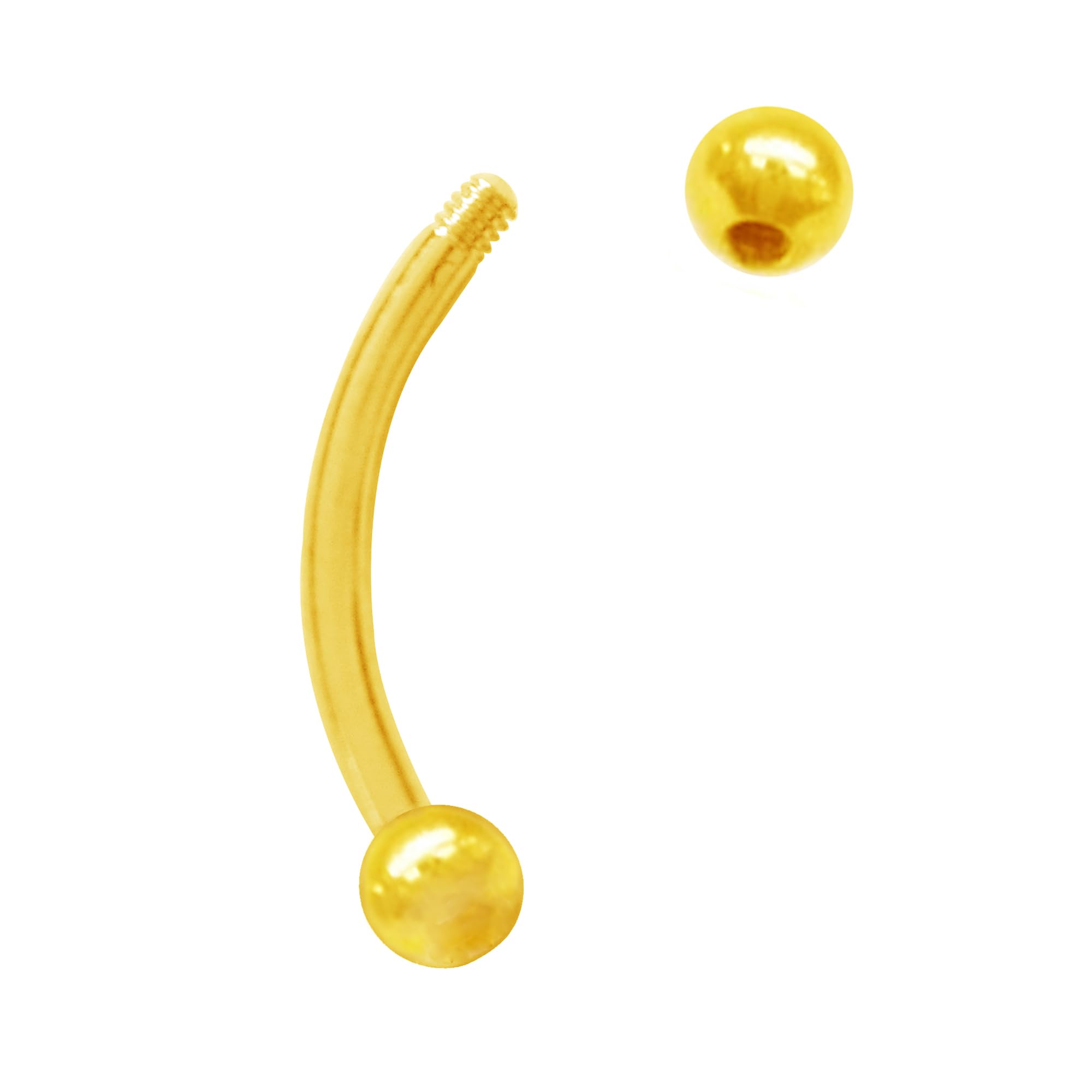 Ritastephens 14k Solid Yellow Gold Eyebrow Ring Jewelry 16 Gauge