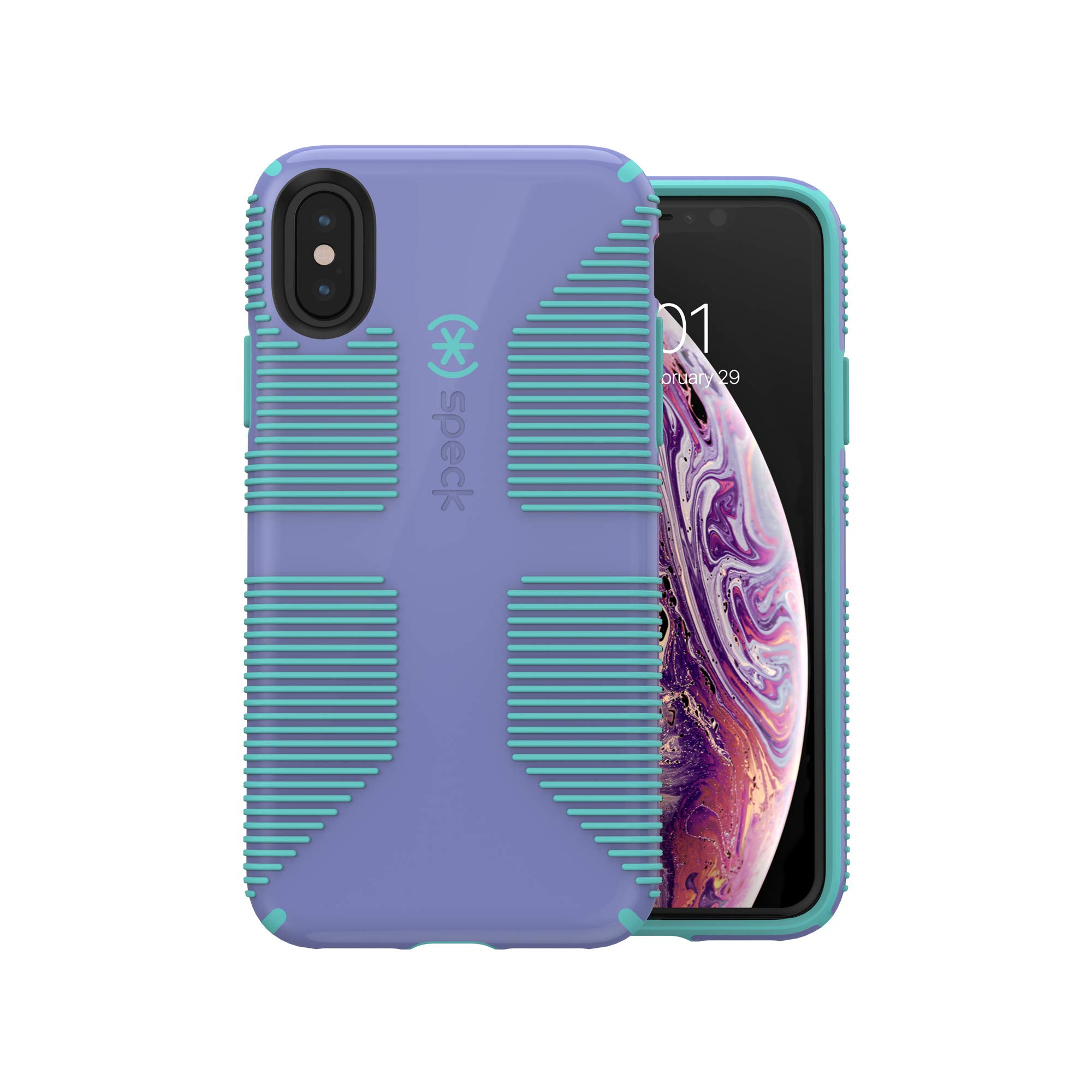 Speck Products CandyShell Grip iPhone XR Case, Wysteria Purple/Mykonos Blue