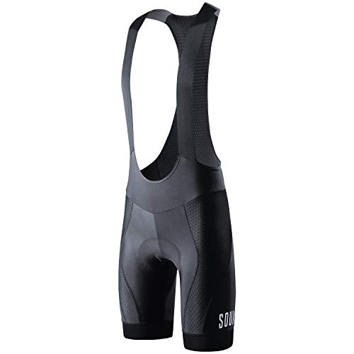 Souke Sports Men's Cycling Bike Bib Shorts 3D Padded Biking Bicycle Shorts Elastic Compression MTB Riding Pants (Black,Large)…
