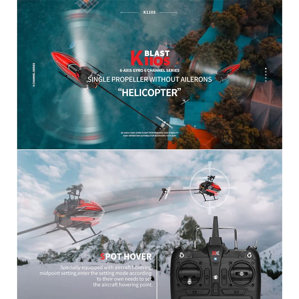 ZRYYWAN 6CH Brushless Motor RC Helicopter RTF 2.4G Electric Remote Control Helicopter 3D&6G System Aileronless Helicopter Drone Airplane Simulation Fighter Altitude Hold Helicopter