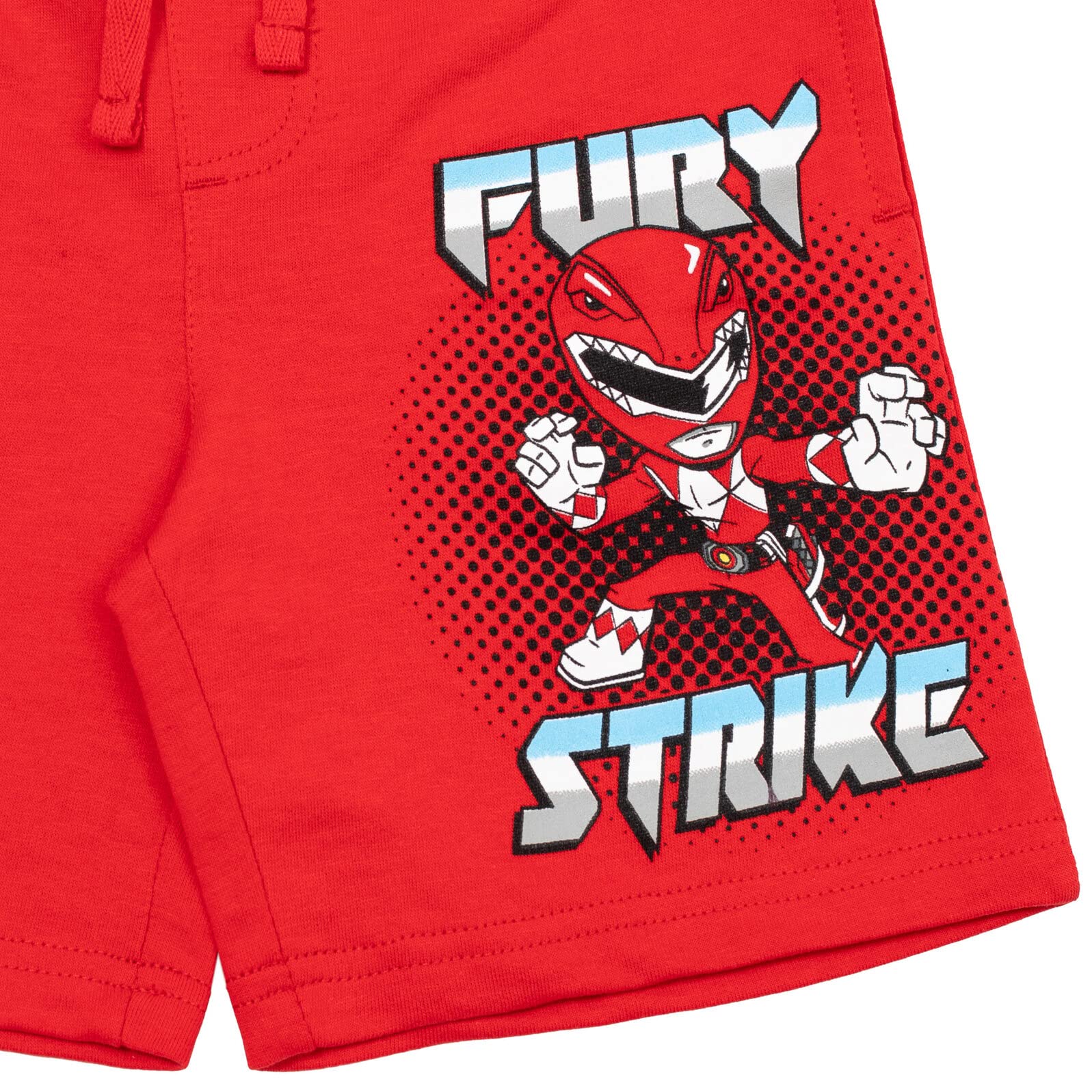 Power Rangers Toddler Boys French Terry 2 Pack Shorts Black/Red 3T