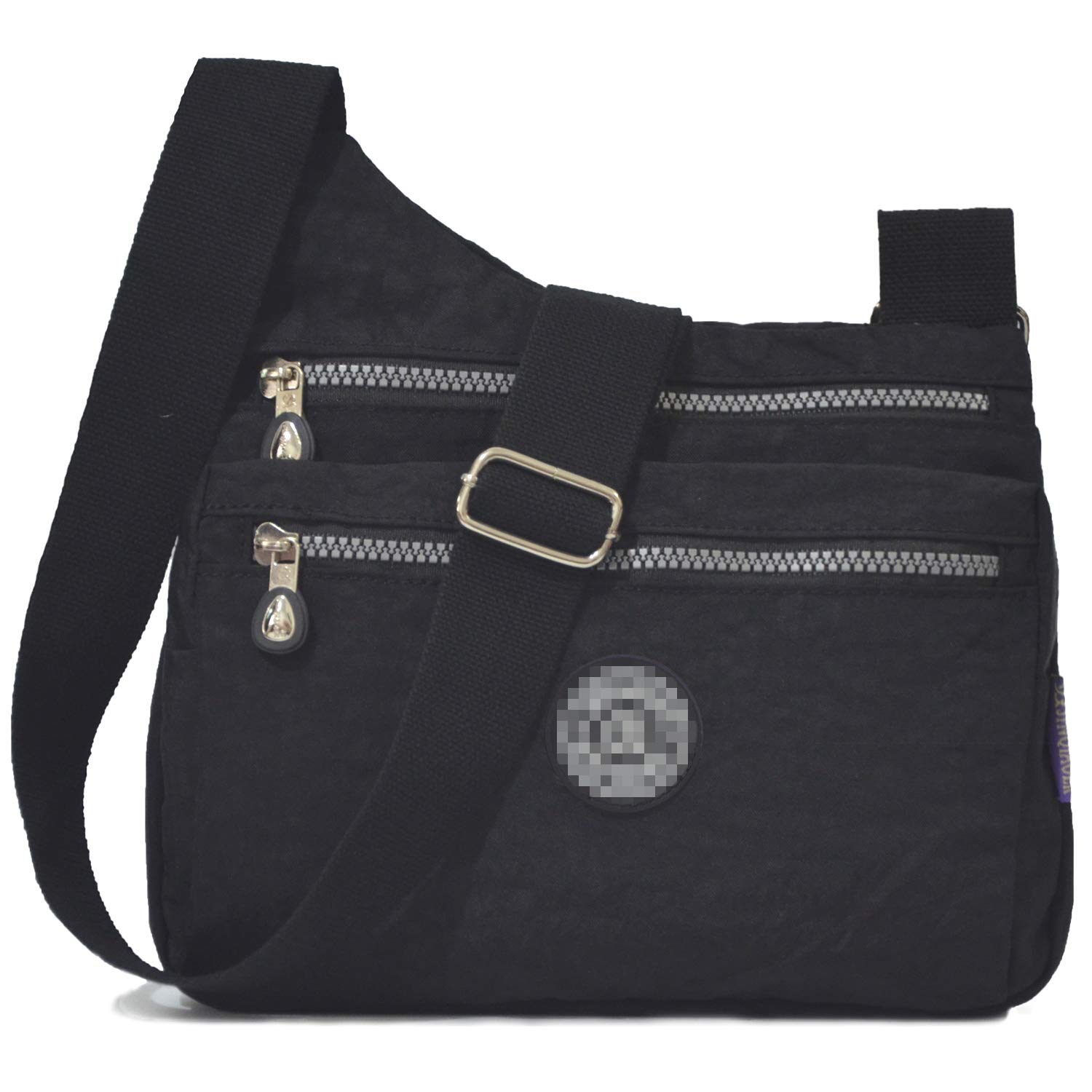 STUOYE Nylon Multi-Pocket Crossbody Purse Bags for Women Travel Shoulder Bag (Z187 Black)
