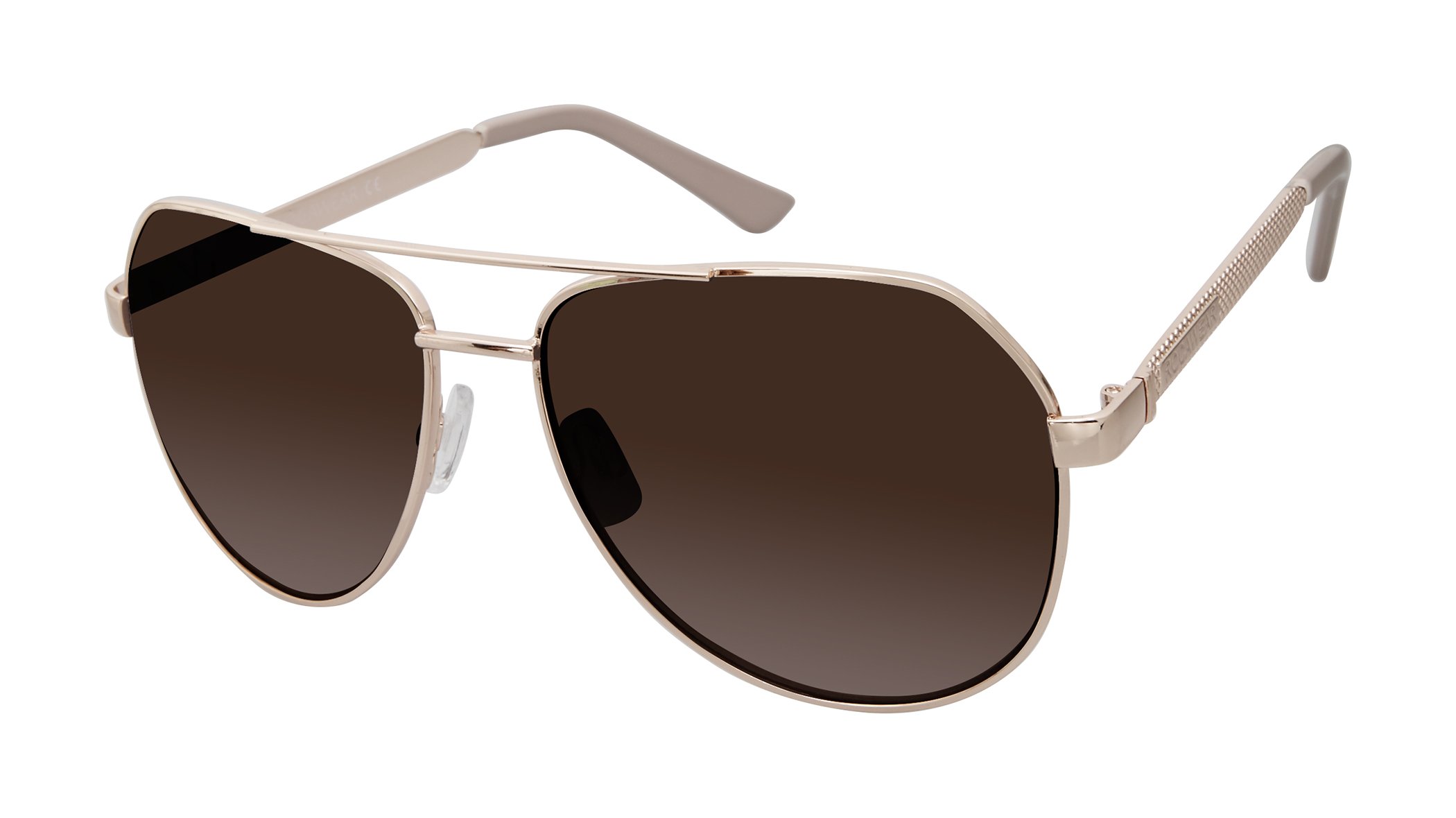 Rocawear R704 Metal UV Protective Aviator Sunglasses | Wear All-Year | A Groovy Gift, 59 mm, Rose Gold & Nude